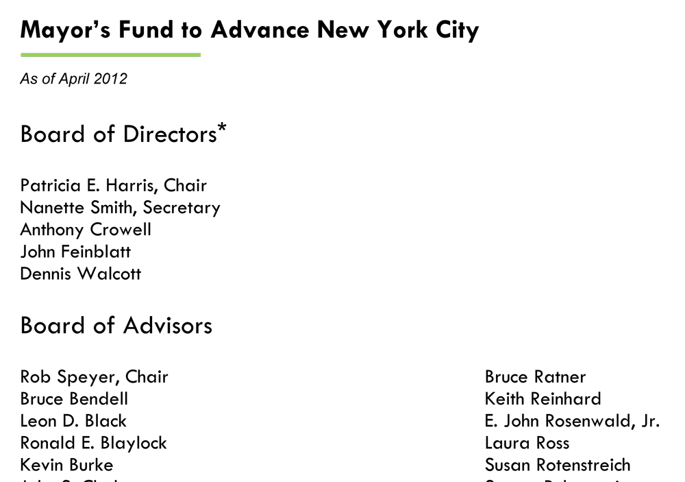 Mayor’s Fund to Advance New York City | Blog | Bruce Bendell